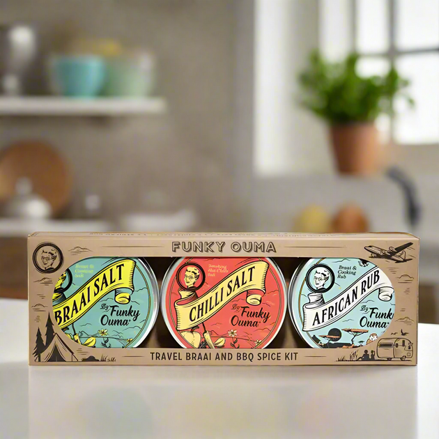 Funky Ouma Classic Travel Tin set of 3 Seasoning Salts | The Cheshire ...